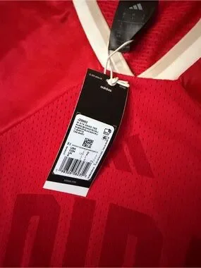 adidas | Shirts | Adidas Red Jersey With Creamtrim Vneck | Poshmark